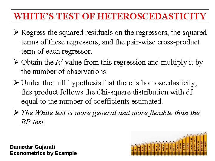 CHAPTER 5 REGRESSION DIAGNOSTIC II HETEROSCEDASTICITY Damodar Gujarati