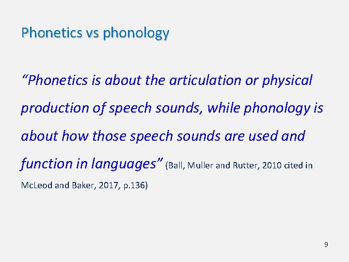 SLTD 04 Clinical Linguistics and Phonetics Phonological SystemNatural
