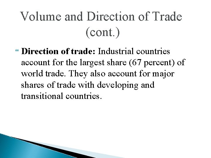 Section I Overview of International Trade Chapter 1