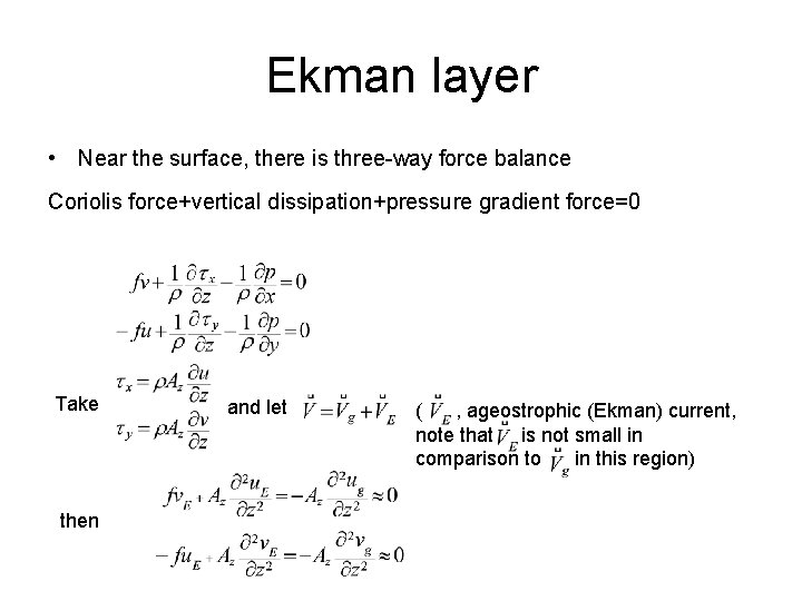 Wind Driven Circulation I Planetary boundary Layer near