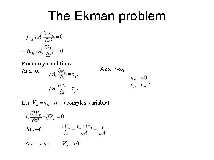 Wind Driven Circulation I Planetary boundary Layer near