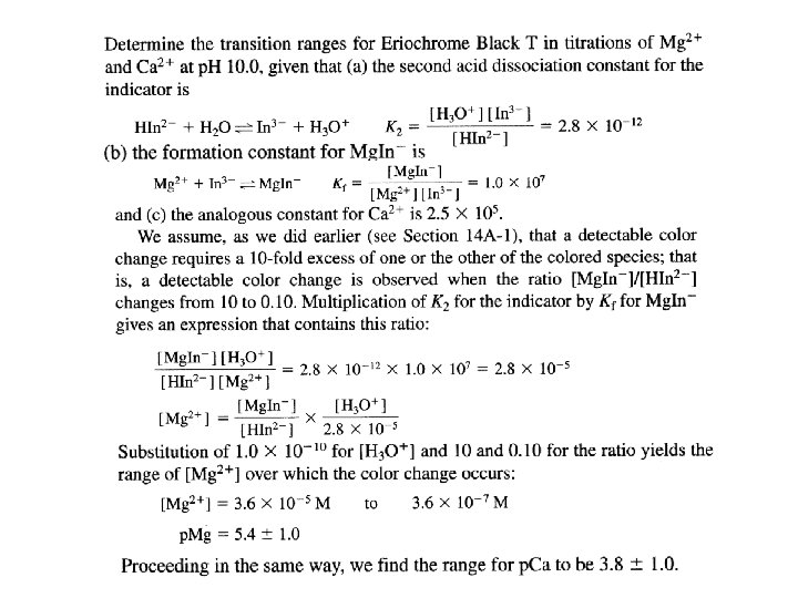 Ch 17 Complexation reactions and titrations A The