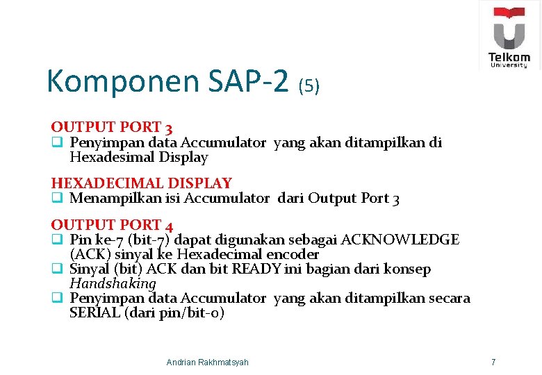 CSH 2 I 3 Organisasi dan Arsitektur Komputer