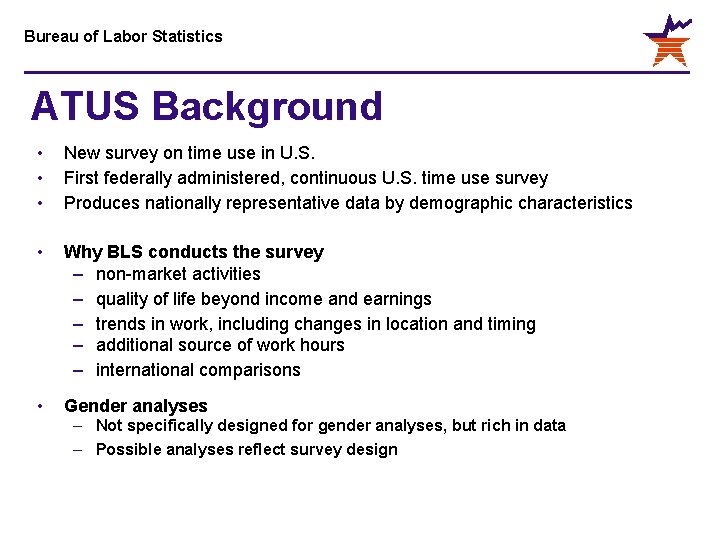 Bureau of Labor Statistics American Time Use Survey