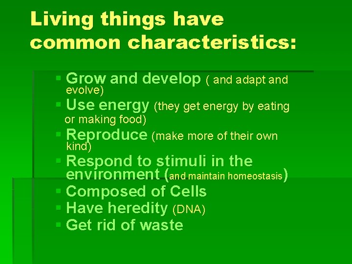 What are living things made of Cells Tissues