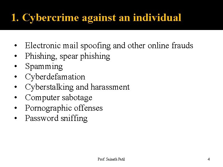 Module 01 Introduction to Cybercrime Part II Prof