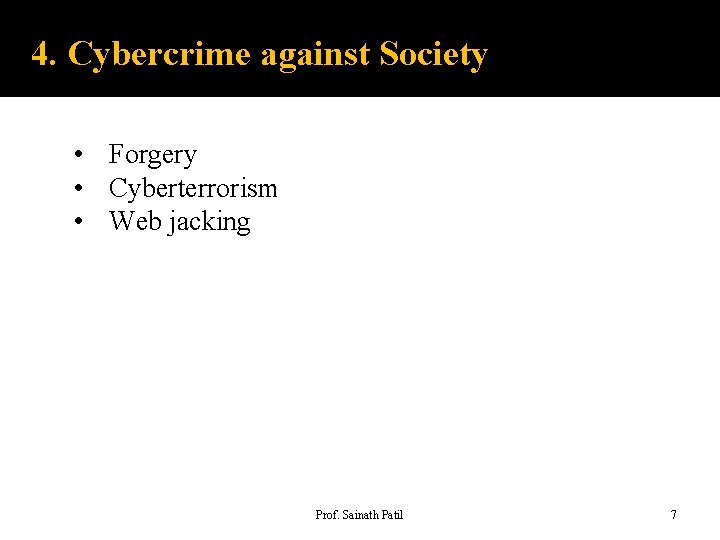 Module 01 Introduction to Cybercrime Part II Prof