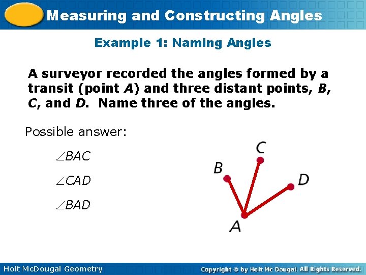 Measuring andand Constructing Angles Warm Up Lesson Presentation