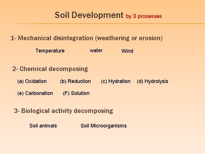 CLASSIFICATION OF SOIL PARENT MATERIALS Igneous rocks SEDIMENTARY