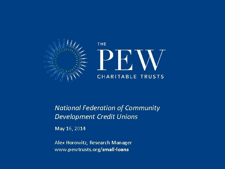 National Federation of Community Development Credit Unions May