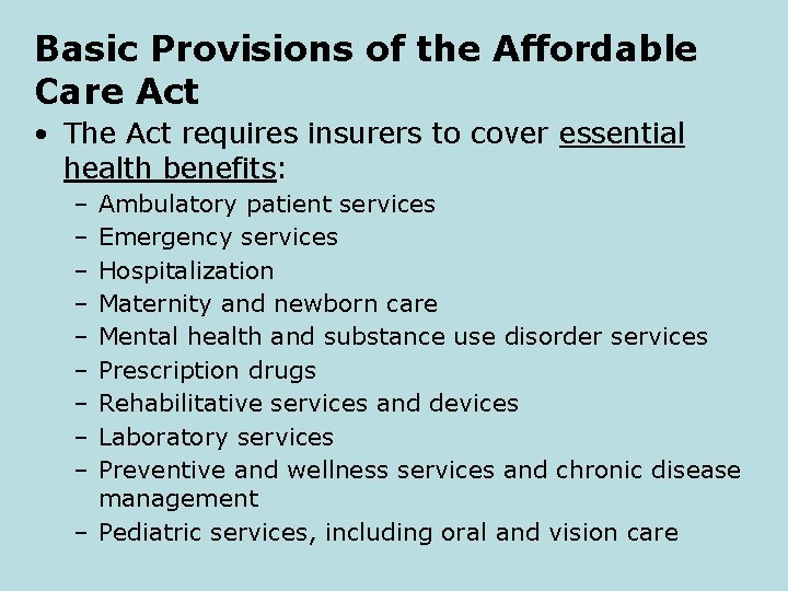 Chapter 15 Healthcare Reform Individual Health Insurance Coverages