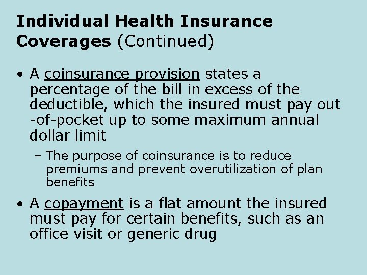 Chapter 15 Healthcare Reform Individual Health Insurance Coverages