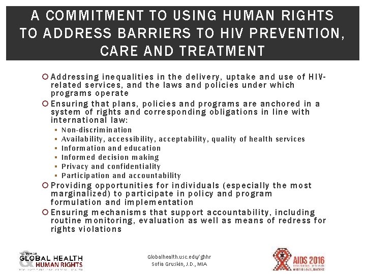 REMOVING HUMAN RIGHTS BARRIERS TO HIV PREVENTION CARE