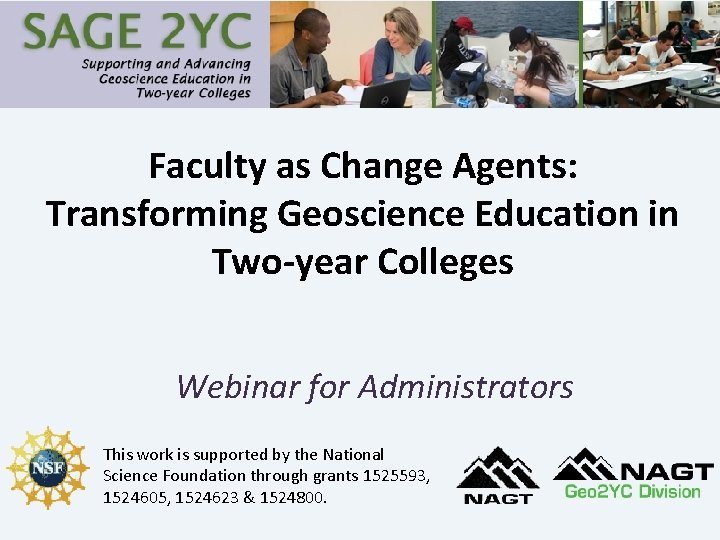Faculty as Change Agents Transforming Geoscience Education in
