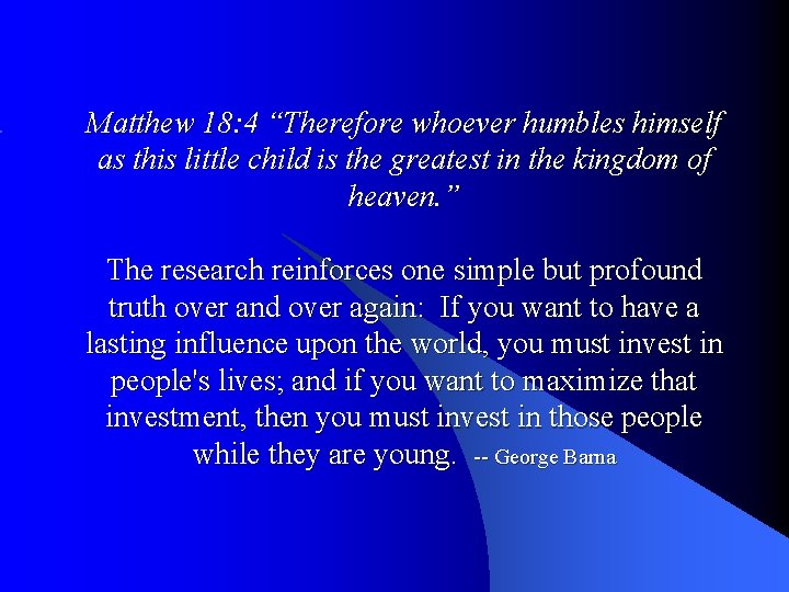 Passing the Baton The Priority of Children in