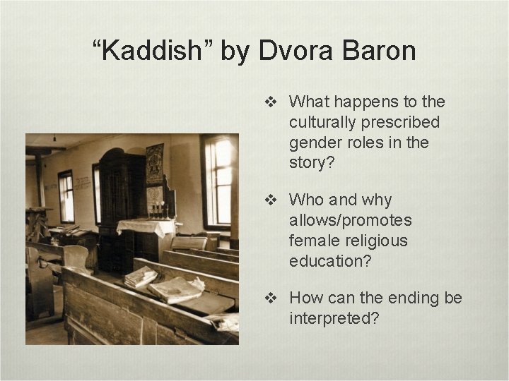 LIFE IN THE BIG CITY AND GENDER ROLES