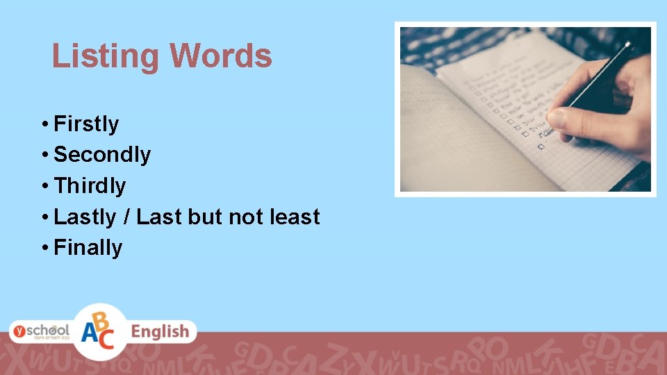 Lesson Topic Linking Words Name of Teacher Susan