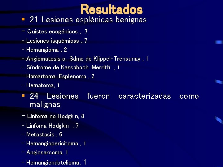 Estudio contraste ecogrfico de las lesiones focales esplnicas