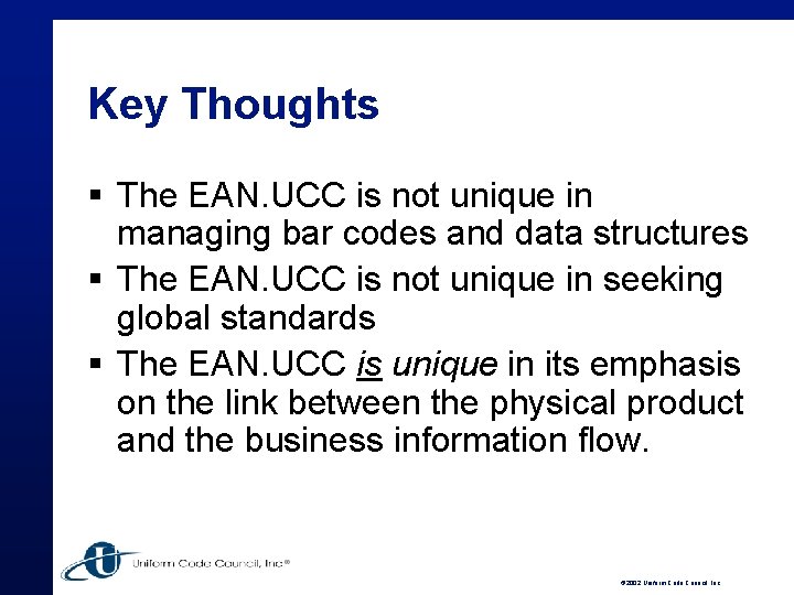 B 2 B in Retail EAN UCC Standards