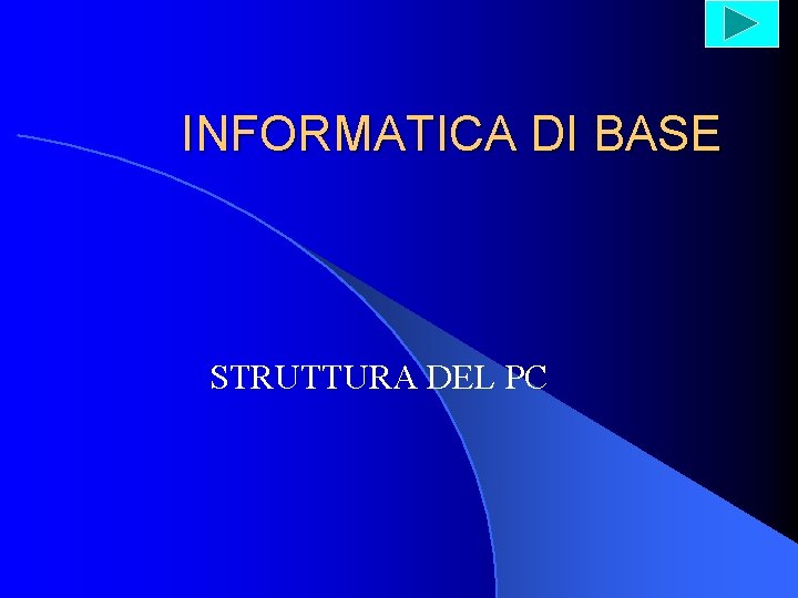INFORMATICA DI BASE STRUTTURA DEL PC CENNI STORICI