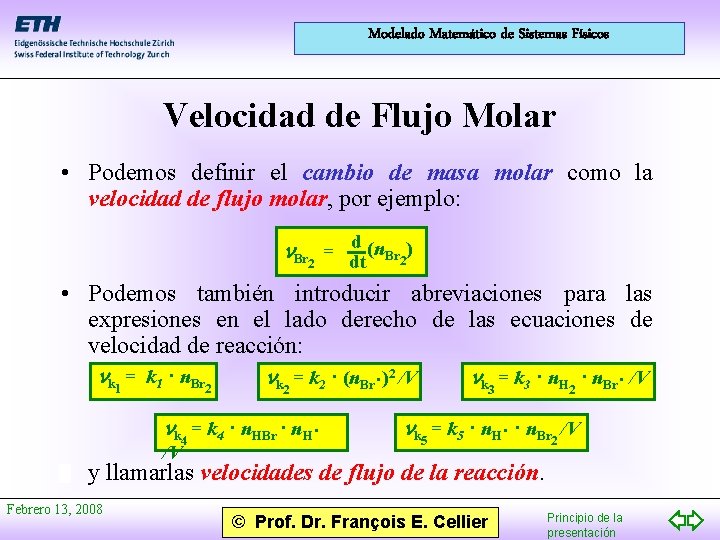 Modelado Matemtico de Sistemas Fsicos Reacciones Qumicas En