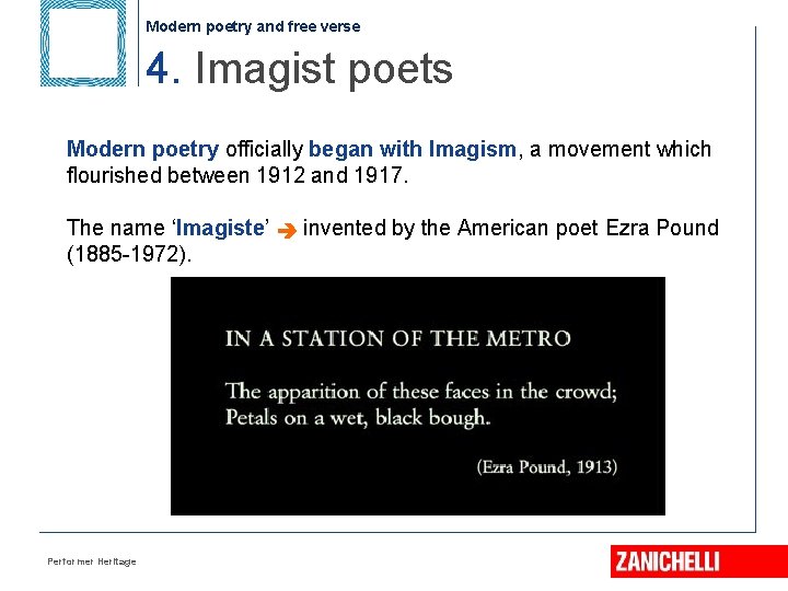 Modern poetry and free verse Performer Heritage Marina