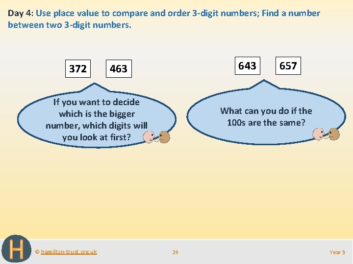 Place Value and Money Place 3 digit numbers