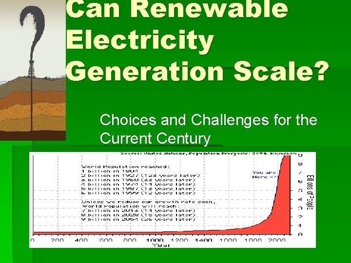 Can Renewable Electricity Generation Scale Choices and Challenges