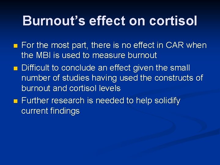 The Effect of Burnout on Cortisol Reactivity to