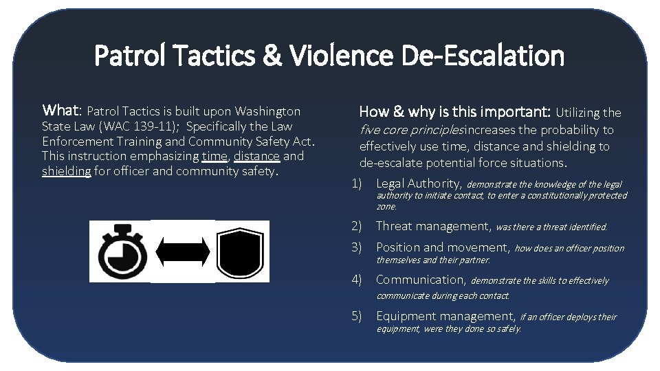 Patrol Tactics Training Violence DeEscalation Update on Patrol