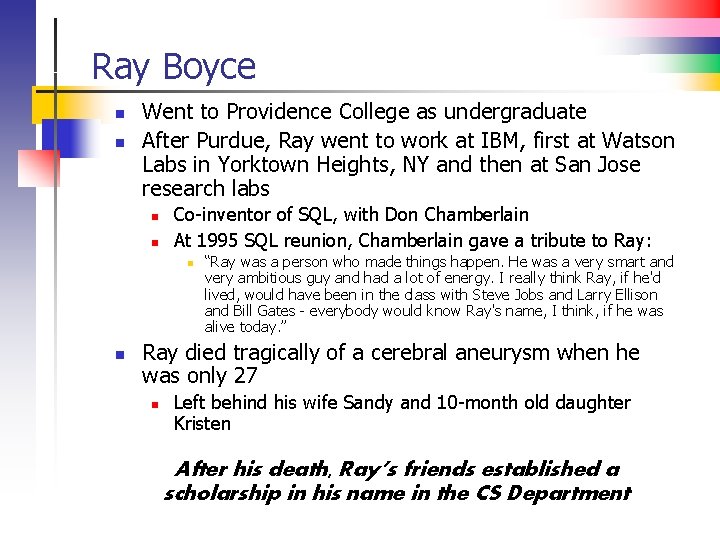 A Tribute to Those No Longer With Us