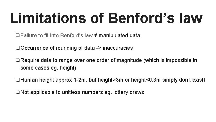 Detecting the dubious digits Benfords law in forensic
