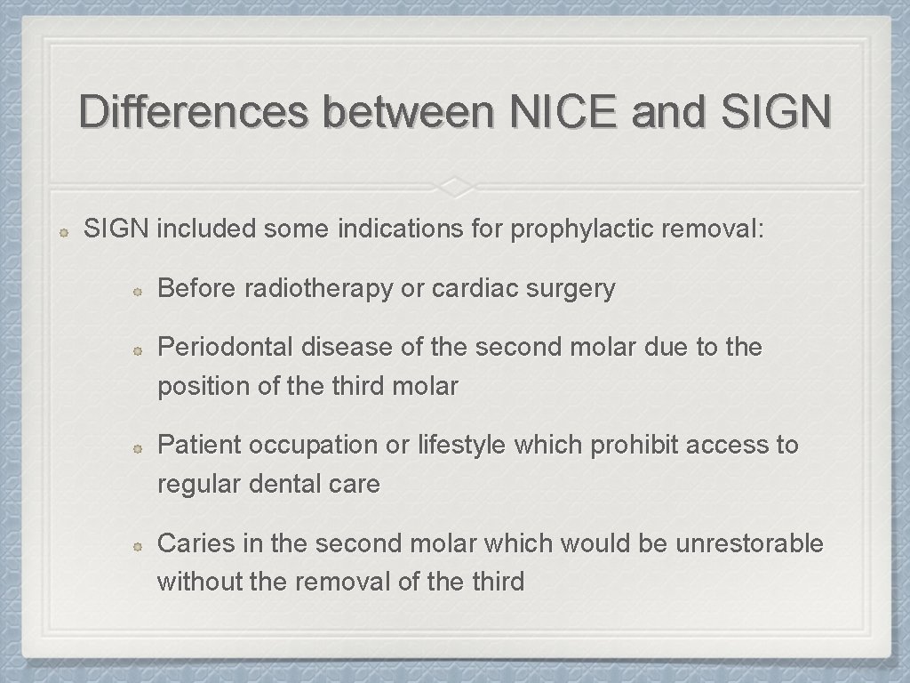 Treatment Planning for Mandibular Third Molars Catriona Jack