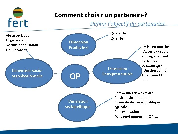 PARTENARIAT MONTAGE ET GESTION DE PROJET Comment choisir