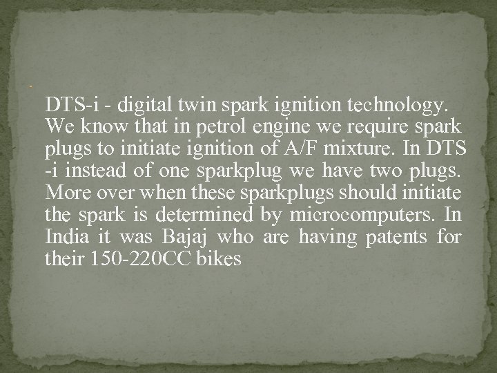 A Presentation of Seminar on DTSi Technology Submitted