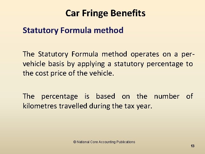 Advanced Income Tax Law Chapter 17 Fringe Benefits