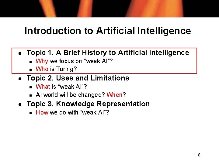 Introduction to Artificial Intelligence l Topic 1 A