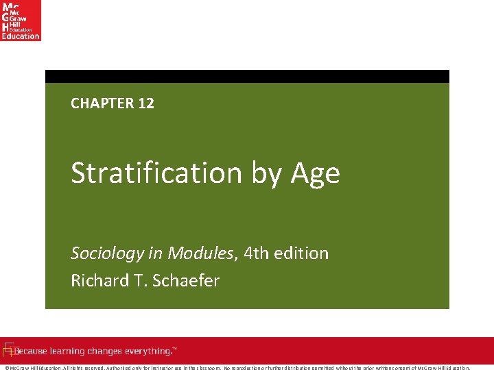 CHAPTER 12 Stratification by Age Sociology in Modules