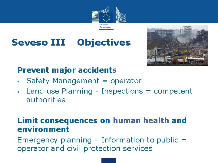 Seveso Directive on the control of majoraccident hazards