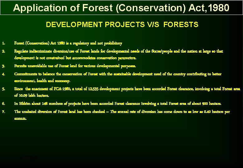 Forest Conservation Act 1980 Forest Conservation Rules 2003