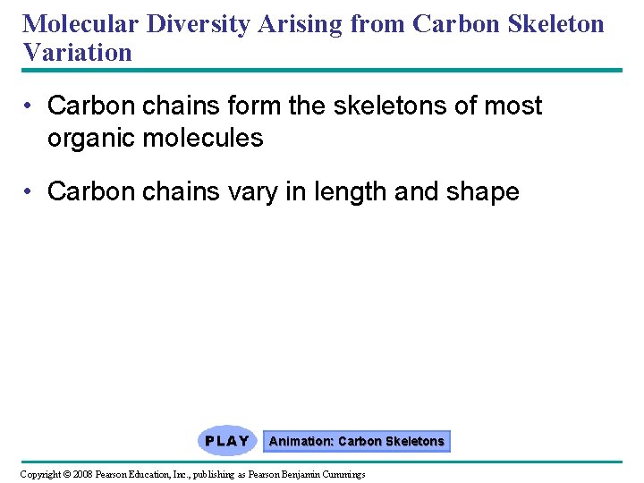 Overview Carbon The Backbone of Life Although cells