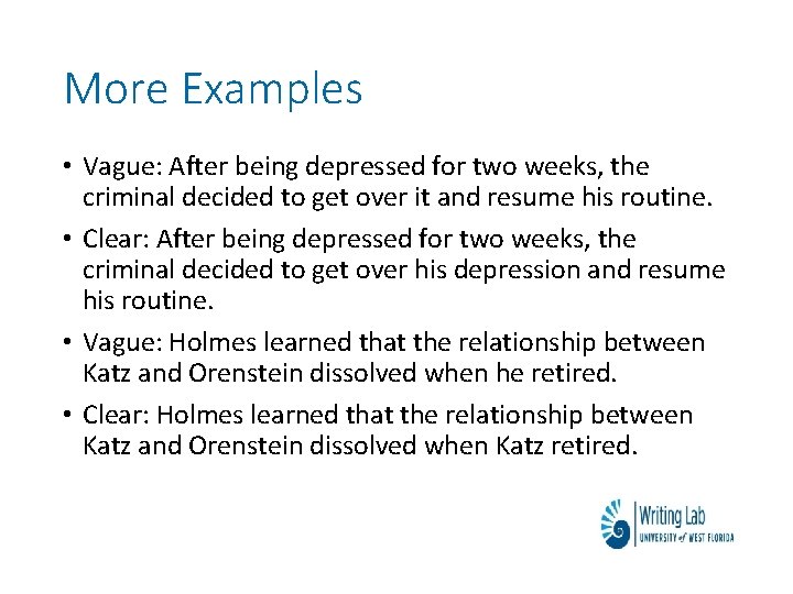 Writing Lab Vague Pronoun Reference Antecedents Every pronoun