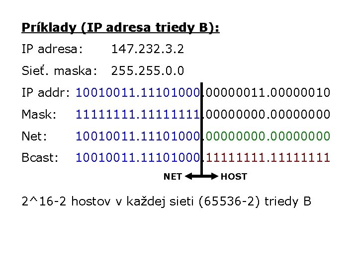 IP adresy Vznam IP adries Kad zariadenie na