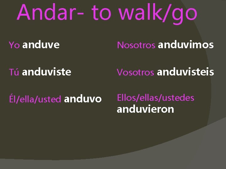 Hay palabras que indican el uso del pretrito