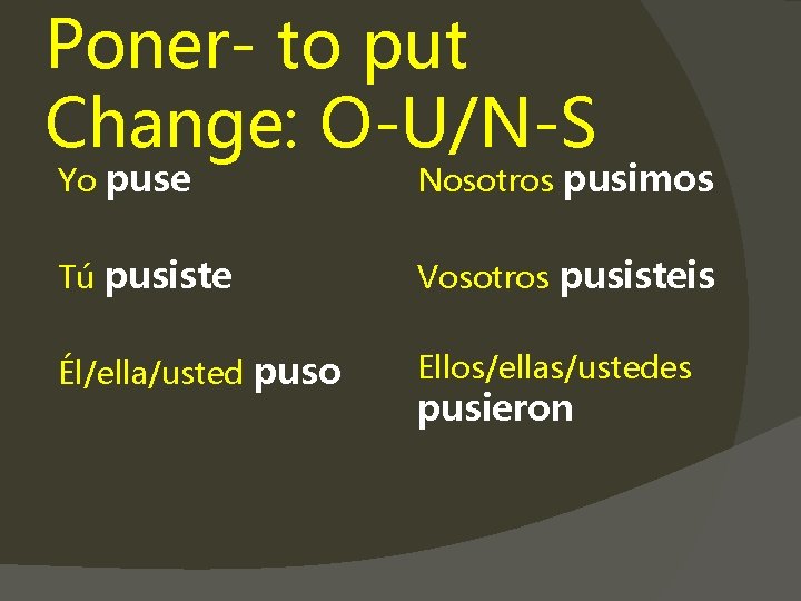 Hay palabras que indican el uso del pretrito