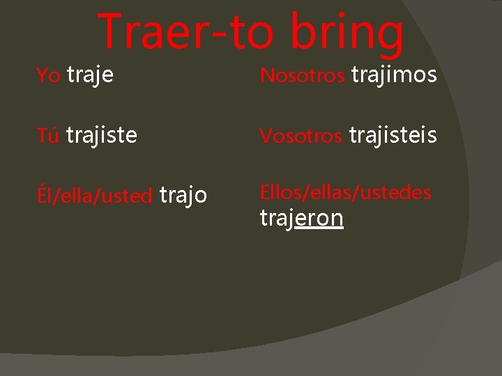 Hay palabras que indican el uso del pretrito