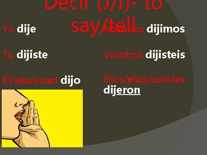 Hay palabras que indican el uso del pretrito