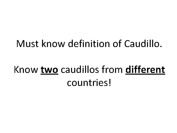 The Rise of the Caudillos NationBuilding IB History