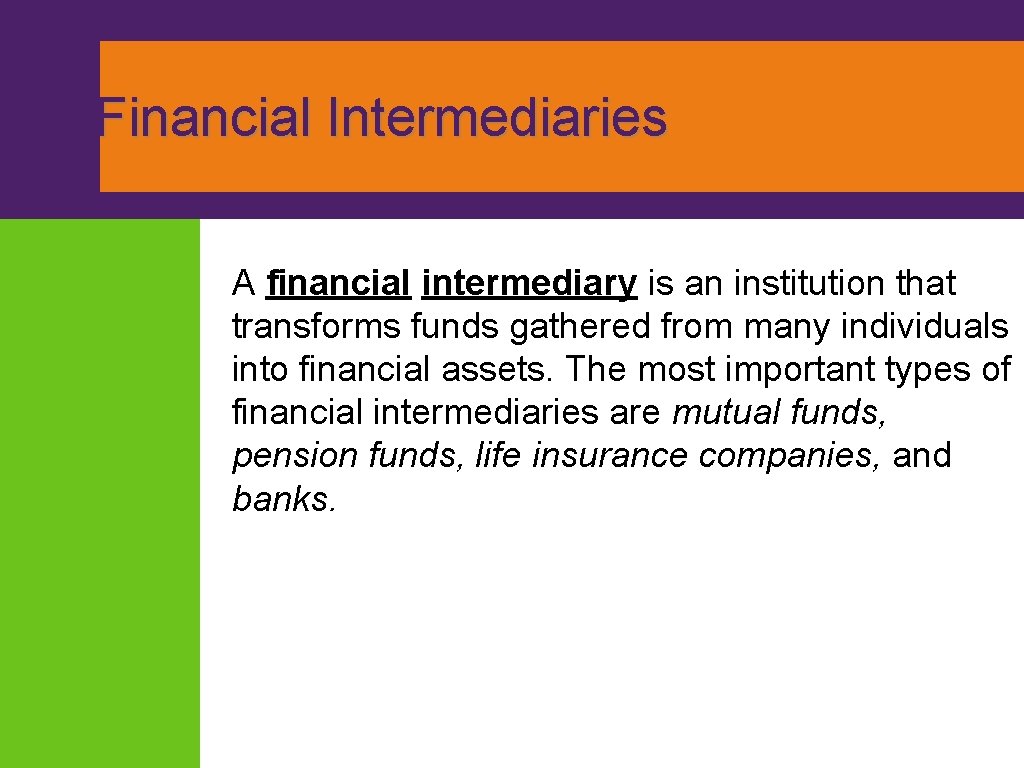 Pump Primer List the four types of financial