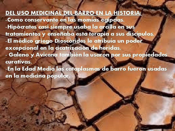 CONFERENCIA EL BARRO Y SUS PROPIEDADES MEDICINALES Autor